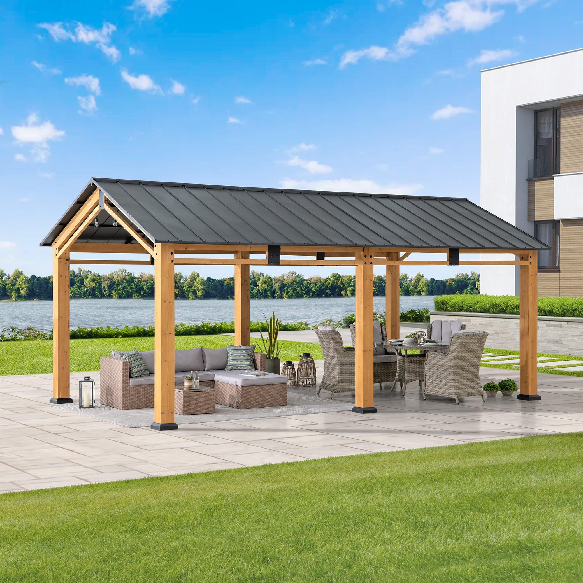 SUNJOY Cedar Wood Carport DIRAN -336cm x 603cm – SUNJOY EU